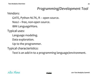 Text Analytics Overview, 2011 | PPT