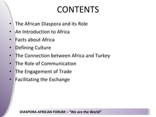 Diaspora African Forum Presentation | PPT