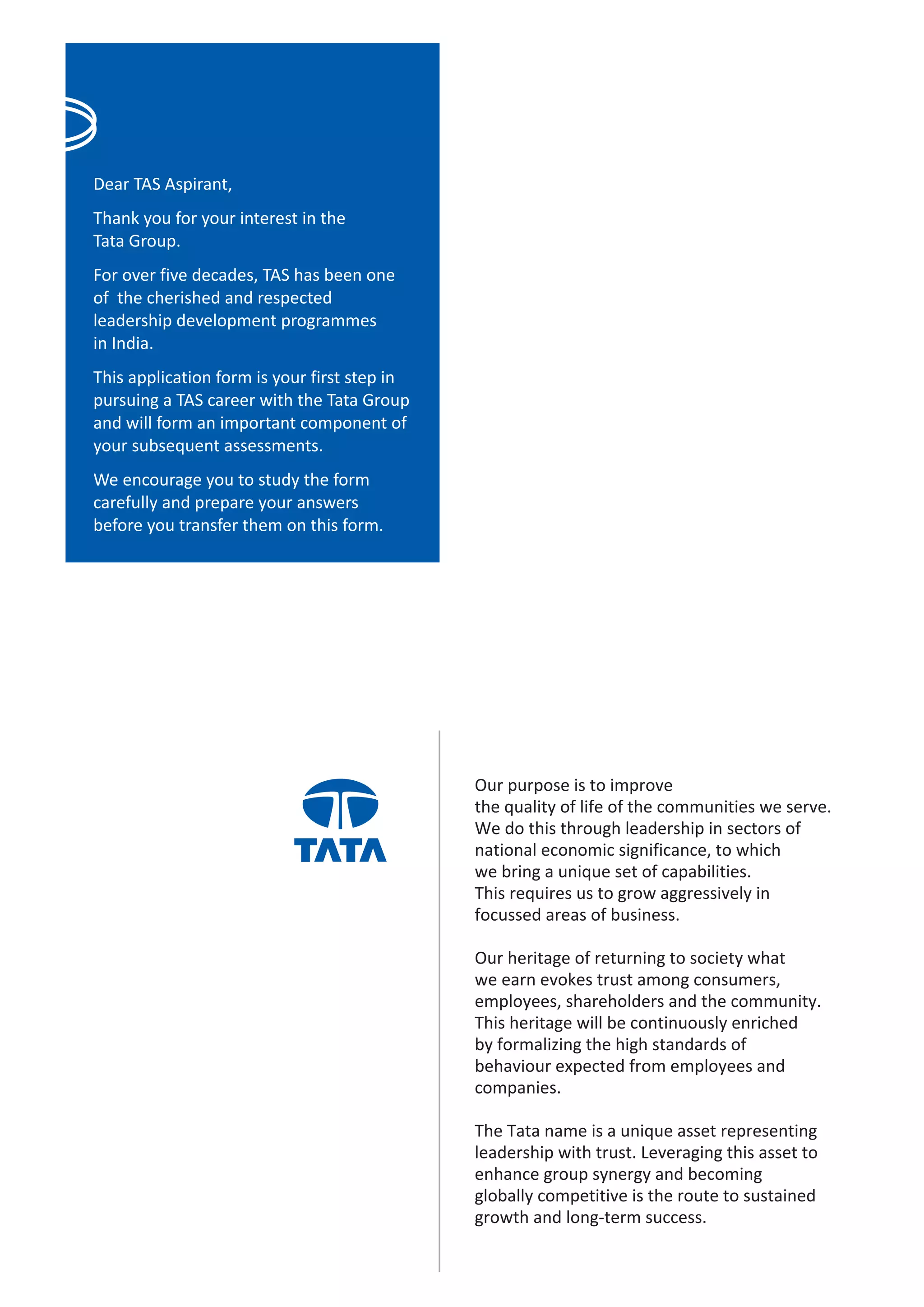 Tas application form | PDF