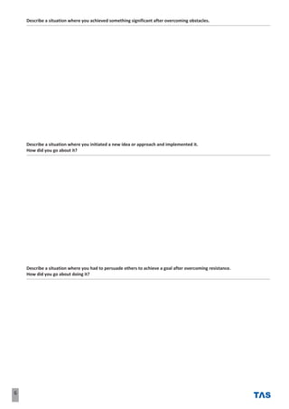 Tas application form | PDF | Standardized Testing | Educational Assessment