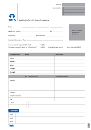 Tas application form | PDF
