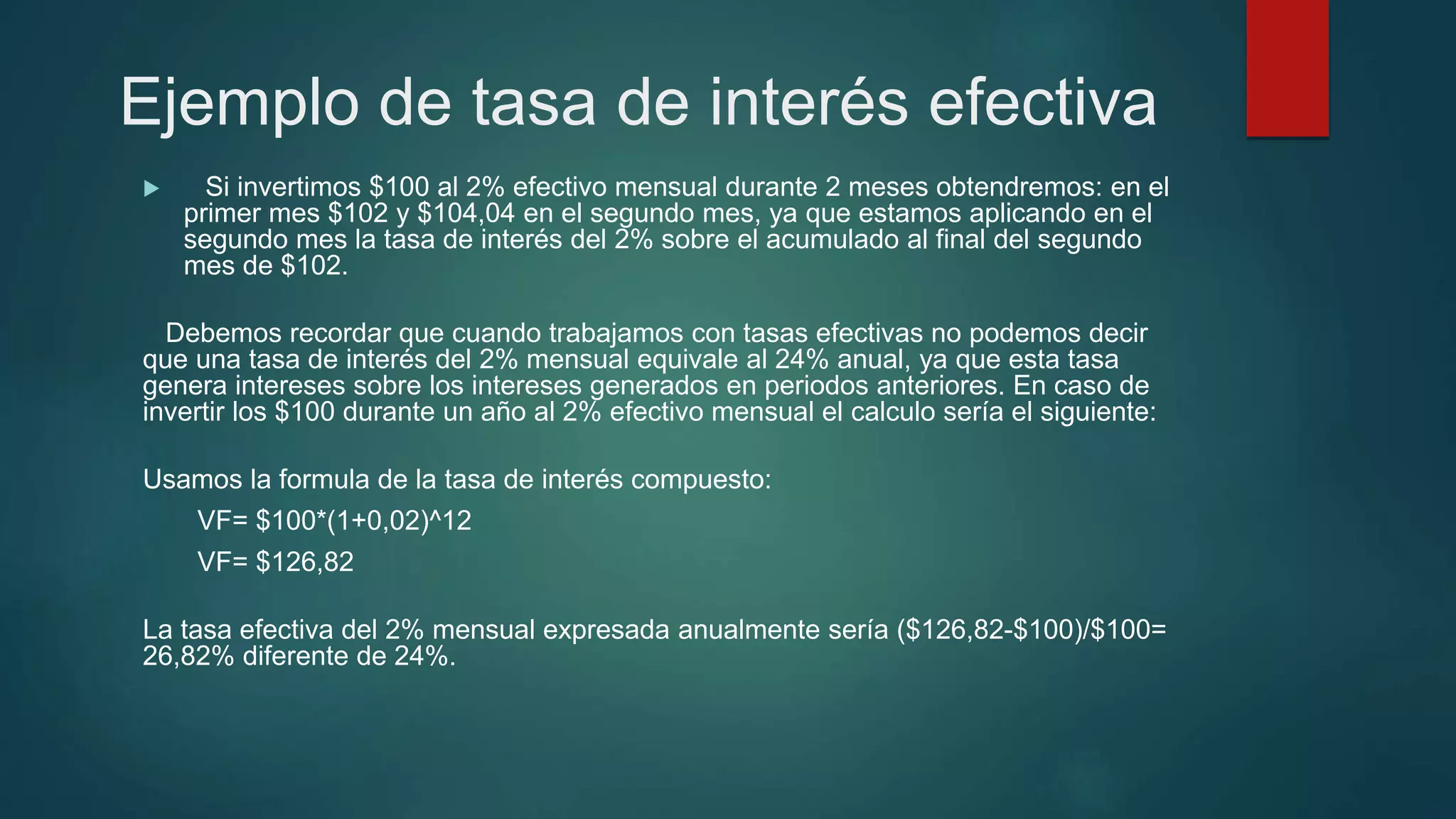 Tasas de interes nominal y efectiva unidad iv | PPTX