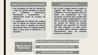 Tasas de interes y rendimiento | PPTX