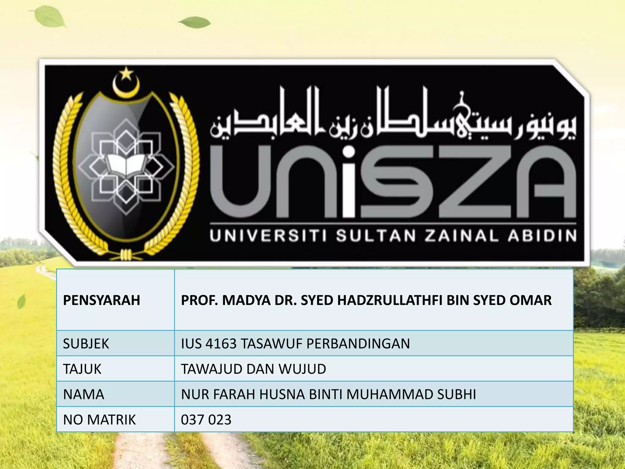 Tasawuf muqarran Tawajud & Wujud (4) | PPT | Free Download