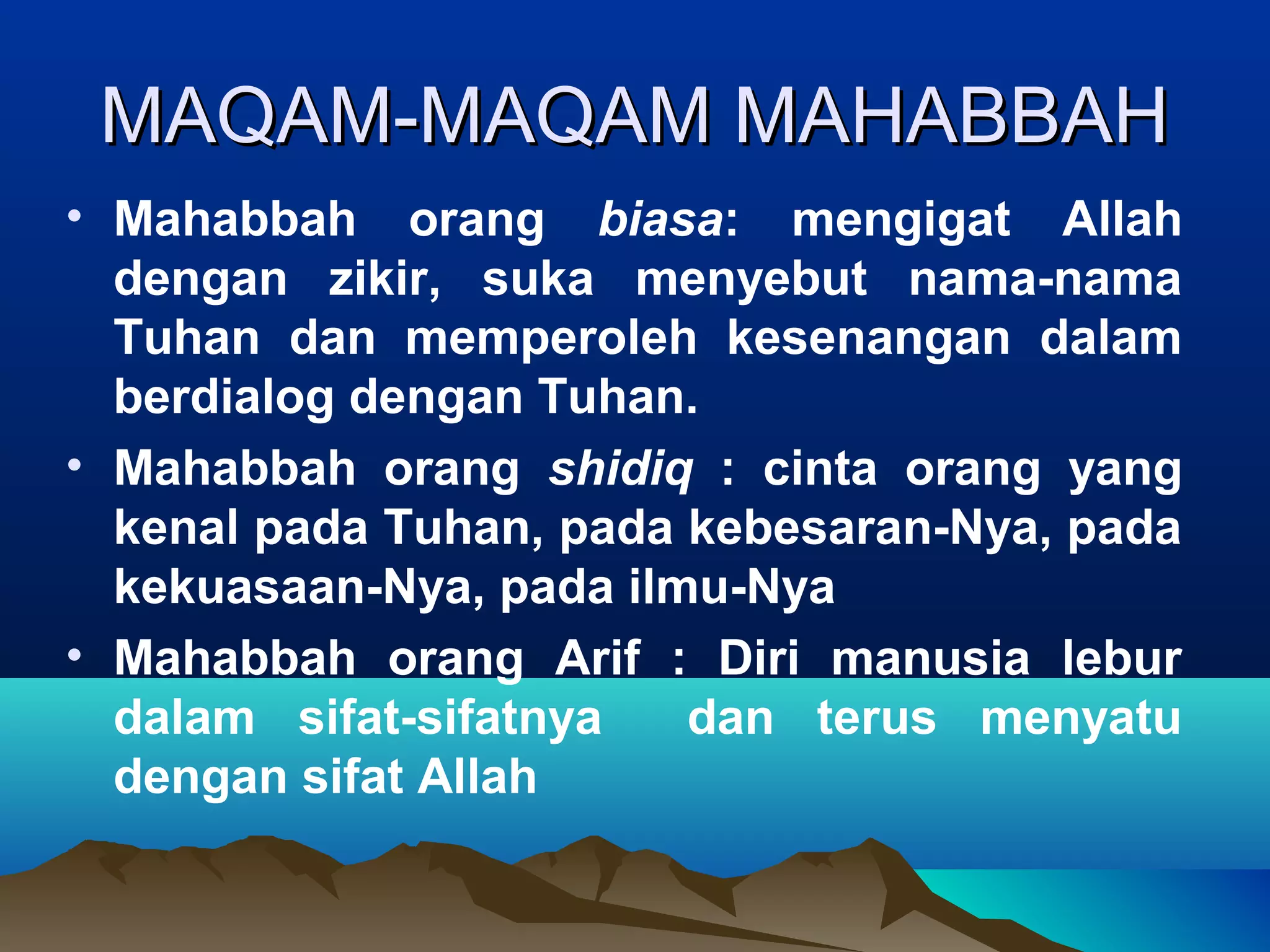 Tasawuf dan ajaran mahabbah | PPT