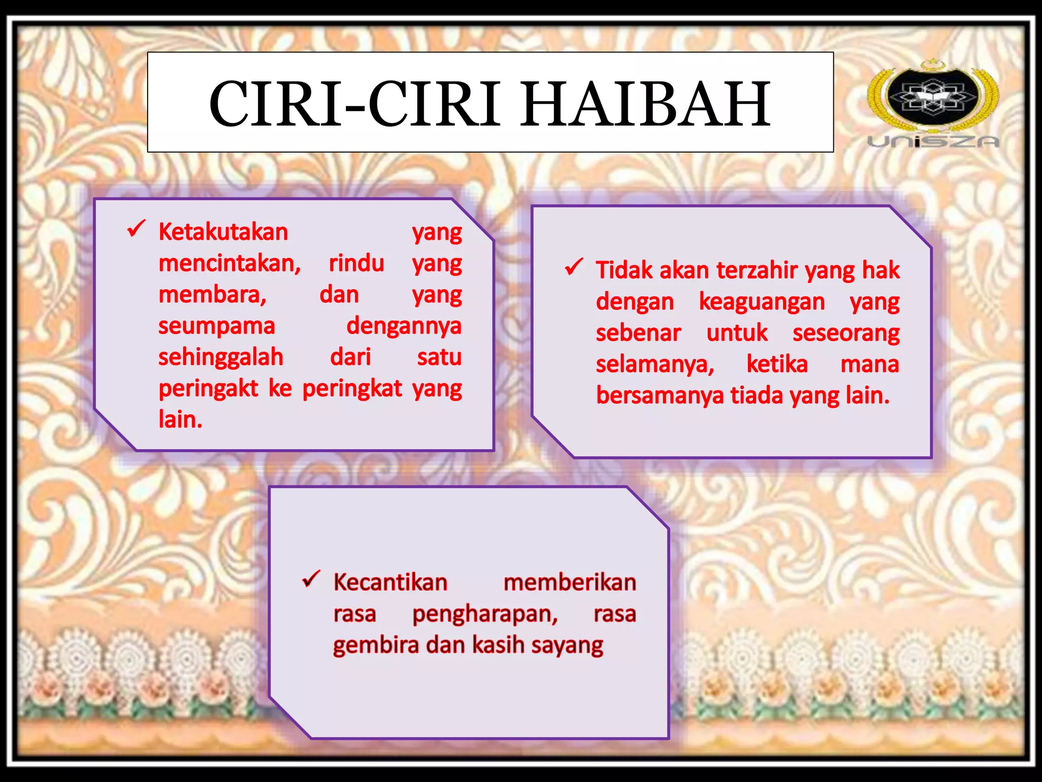 AL-HAIBAH WAL UNS | PPTX