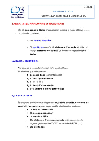 Tasca 3.hardware o maquinari | PDF