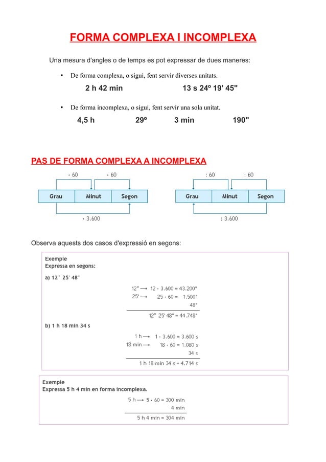 Tasca 4.2.forma complexa i incomplexa | PDF