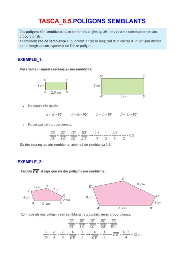 Tasca 8.5.polígons semblants | PDF