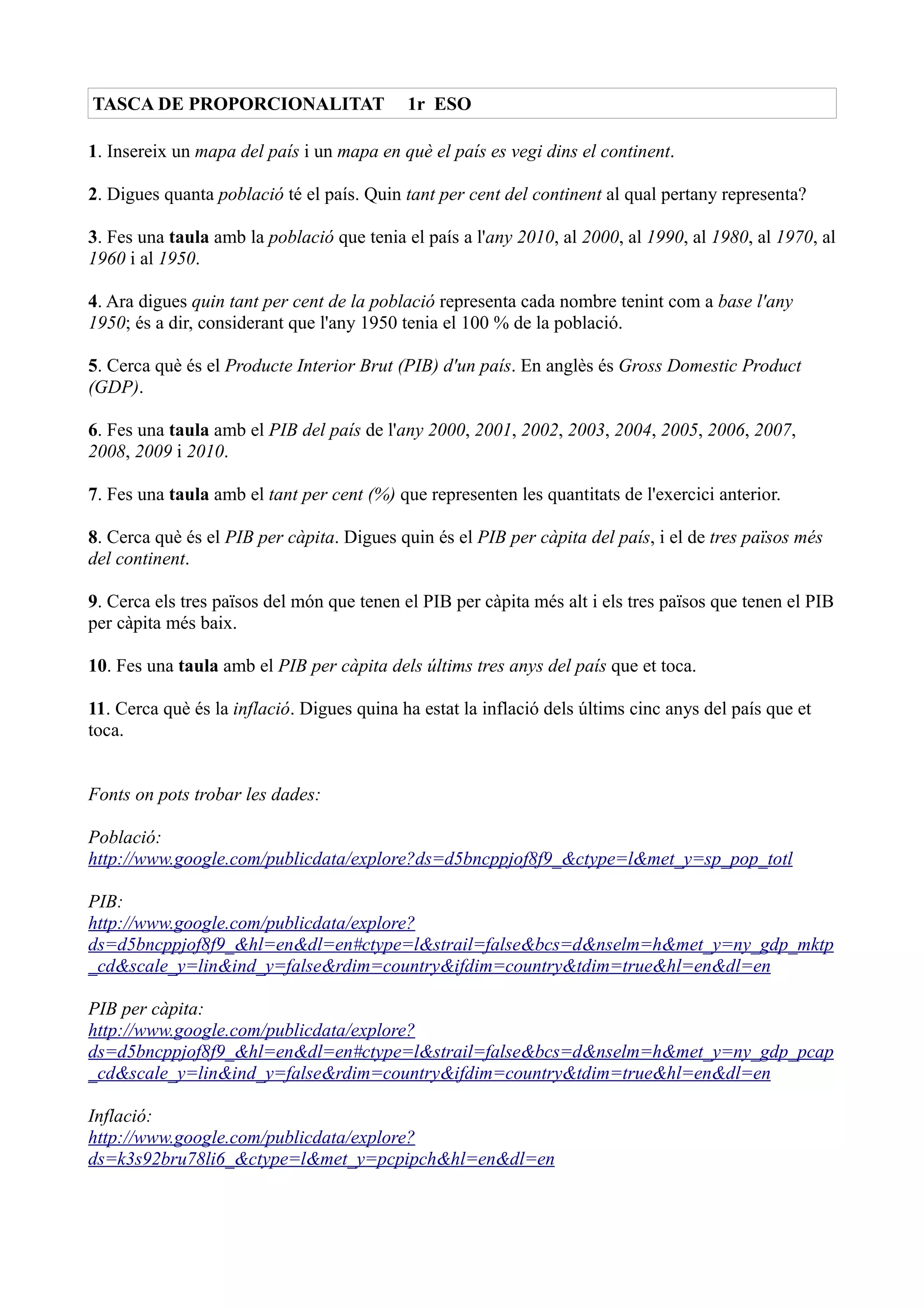 Tasca proporcionalitat | PDF