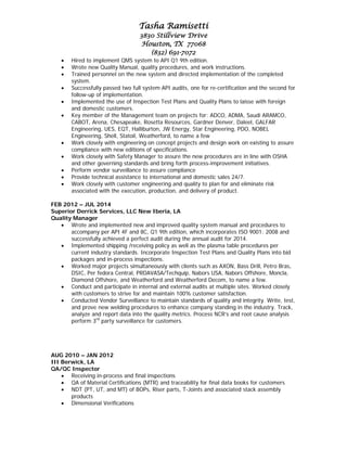 Tasha ramisetti new resume 2015 | PDF