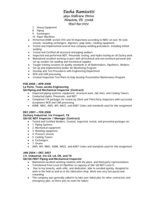 Tasha ramisetti new resume 2015 | PDF