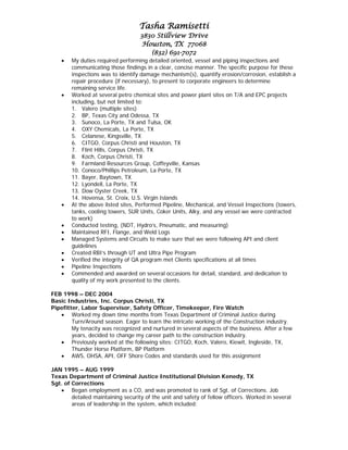 Tasha ramisetti new resume 2015 | PDF