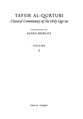 Tasir al Qurtubi - Volume 1 | PDF