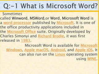 MS Word | PPTX