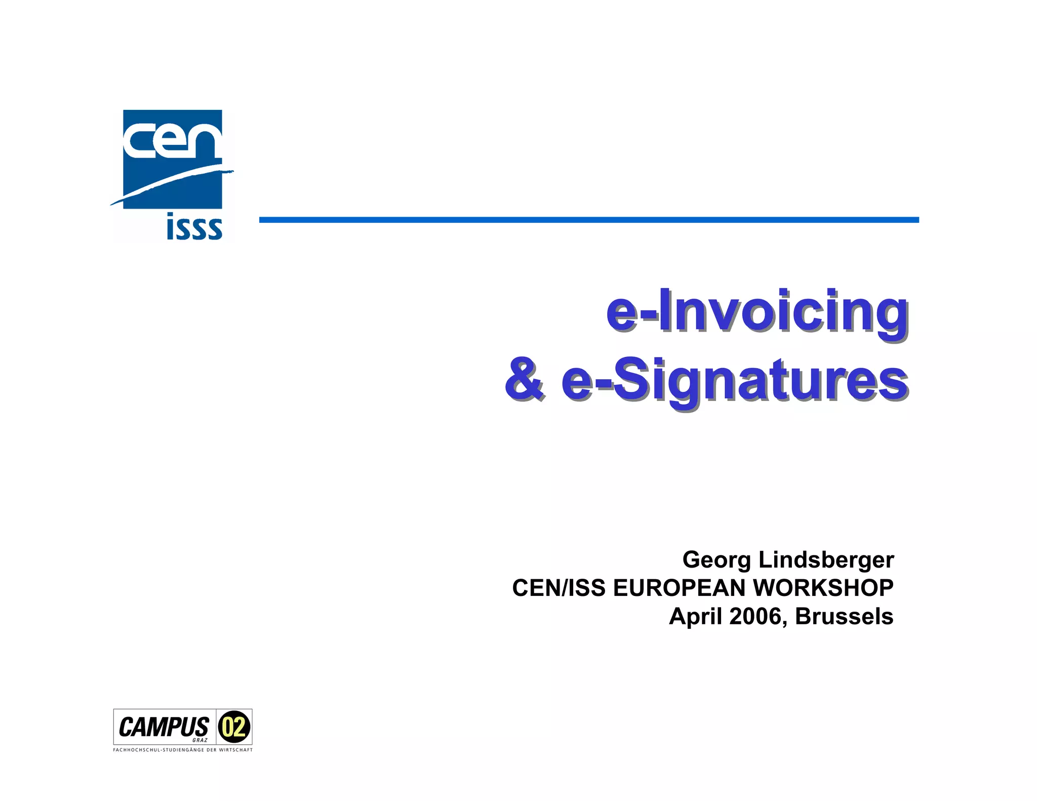 CEN/ISSS Task 2. e-Invoicing & e-Signatures | PDF | Desktop Publishing ...