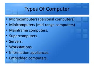 Types of Computer, Types of CPU | PPT