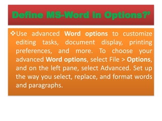 Define MS-Word | PPTX
