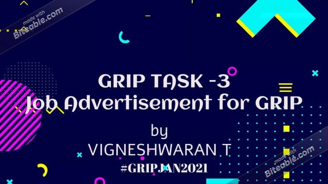Task-3 : Job Advertisement for GRIP | PPT
