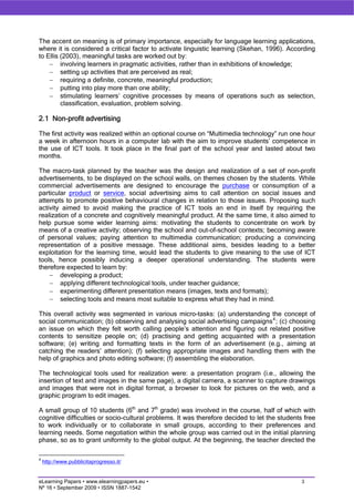 Task-based learning and ICT: creative activities in the context of a European project | PDF ...