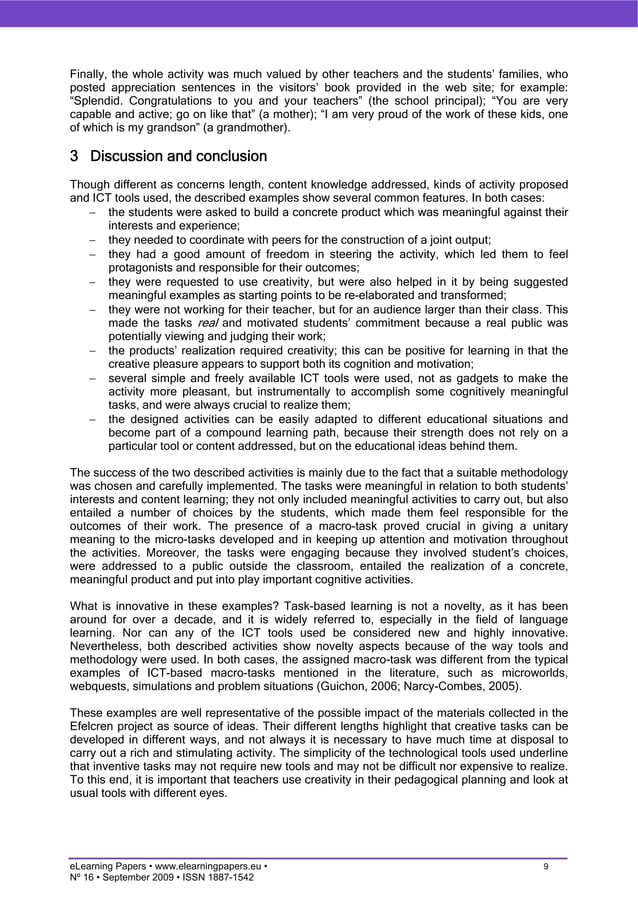 Task-based learning and ICT: creative activities in the context of a European project | PDF