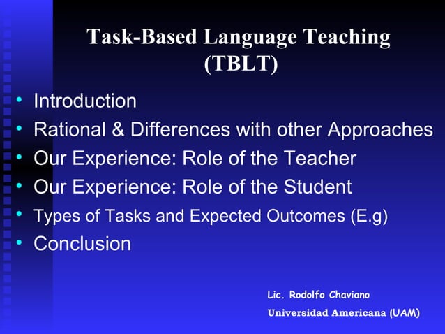 Task Based Approach | PPT