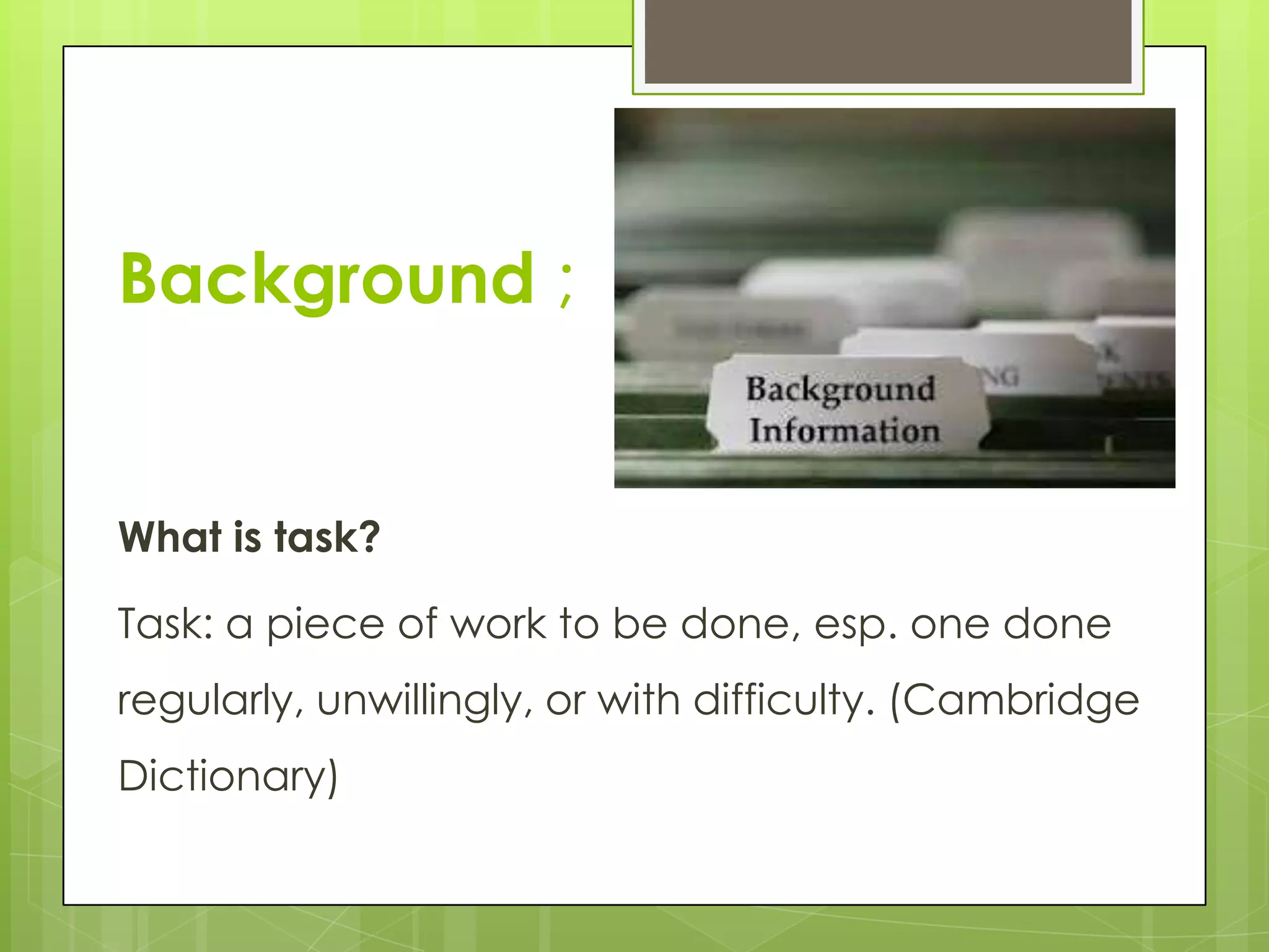 Task based instruction | PPT