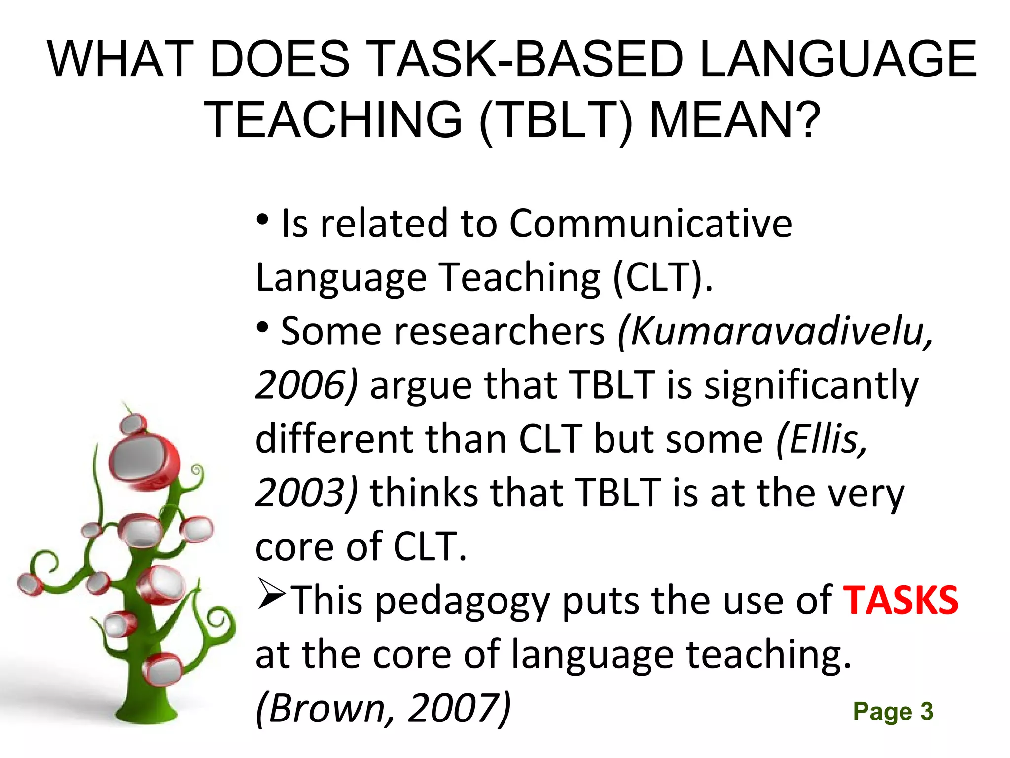 Task based language teaching | PPT