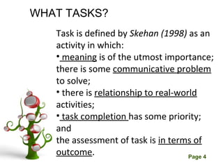 Task based language teaching | PPT