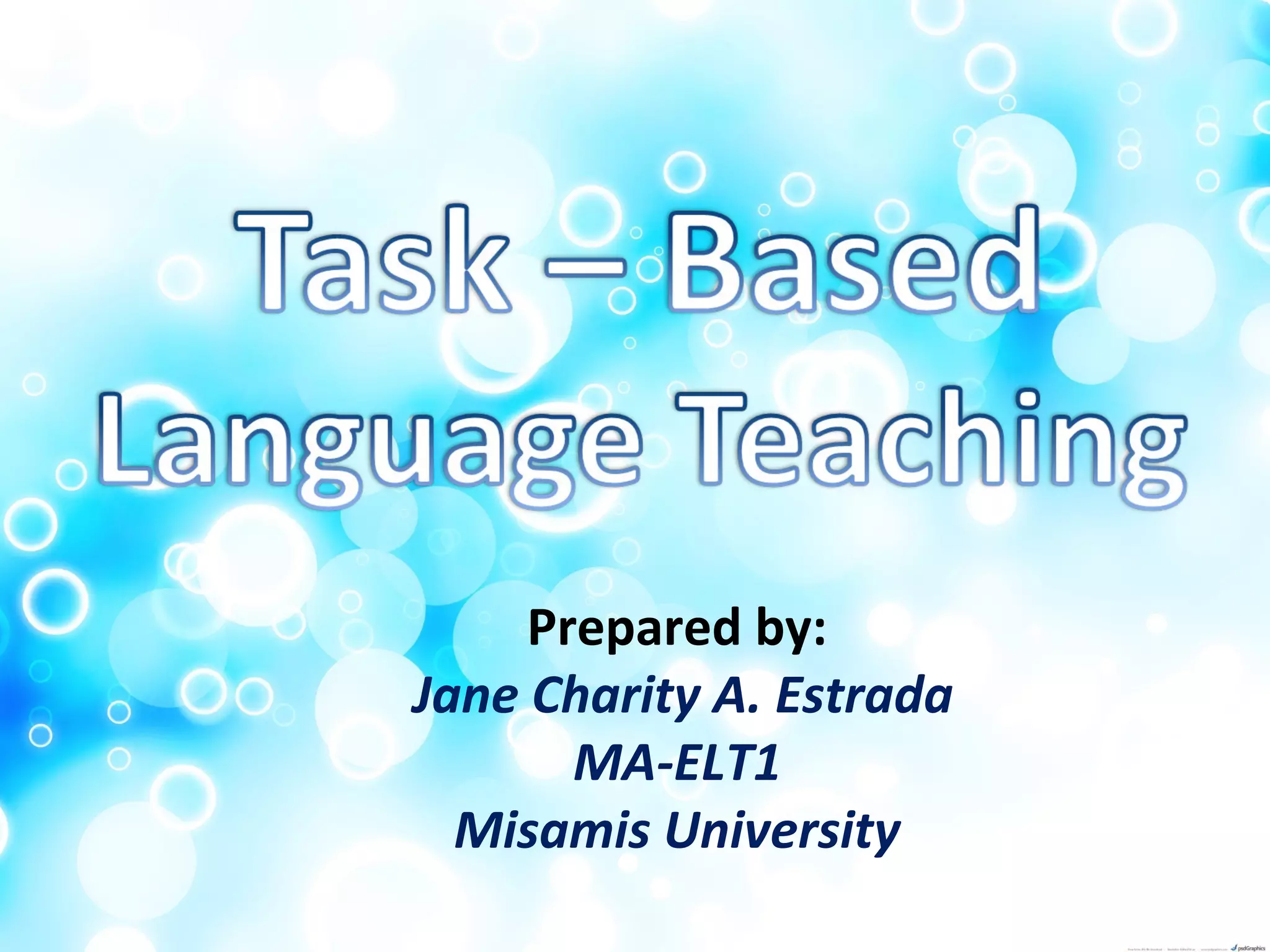 Task based language teaching | PPT
