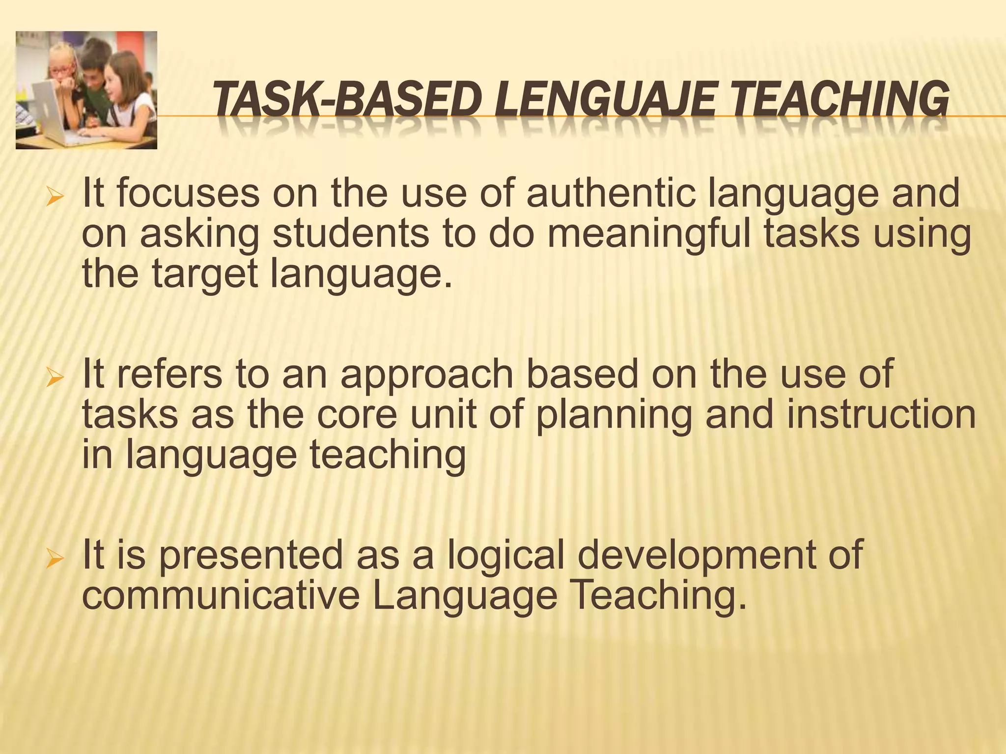 Task based language teaching | PPT