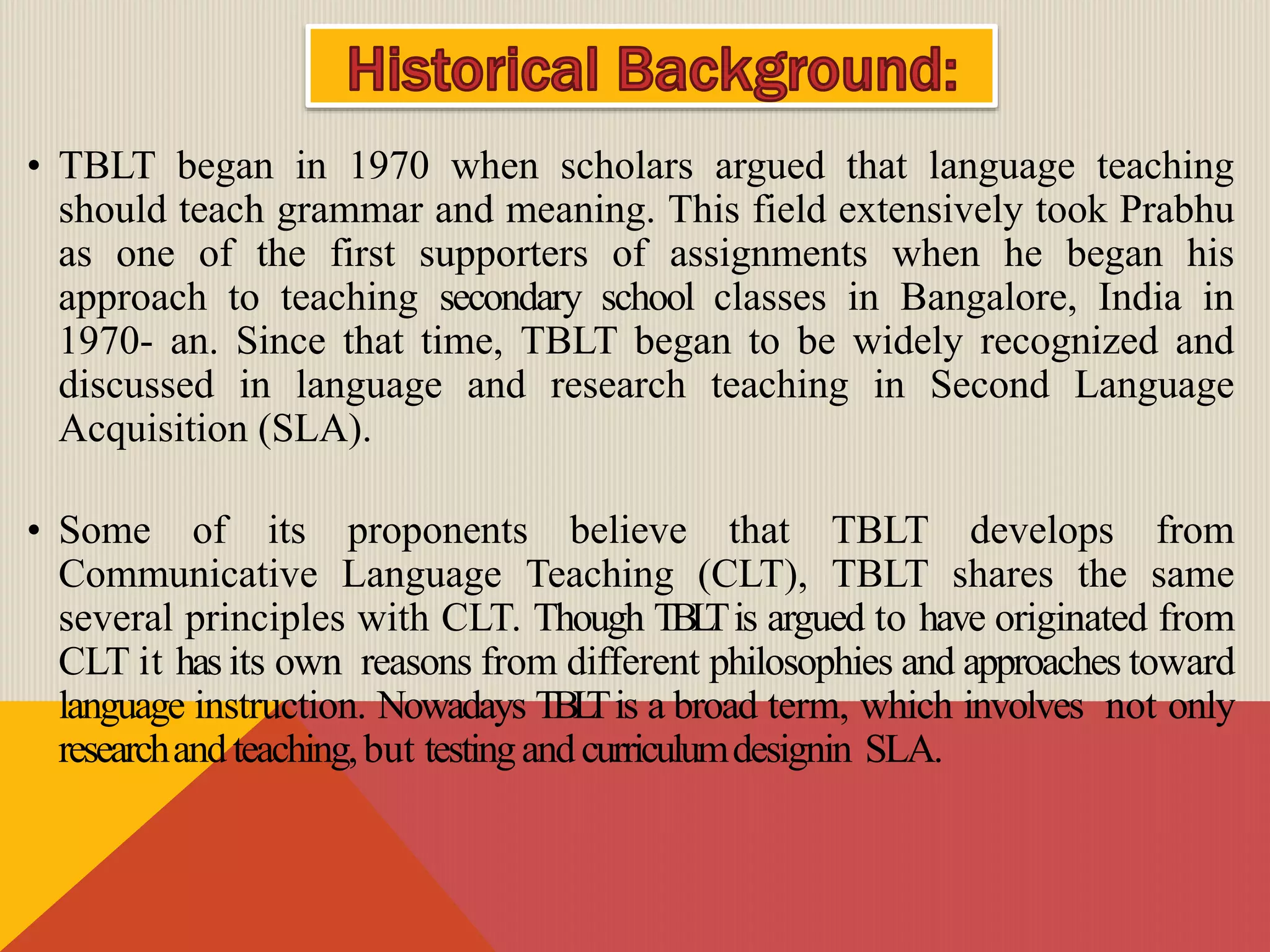 Task based language teaching | PPTX