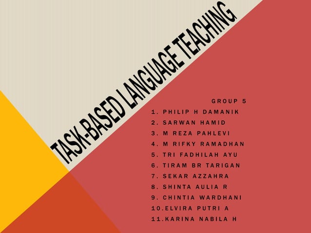 Task based language teaching | PPTX