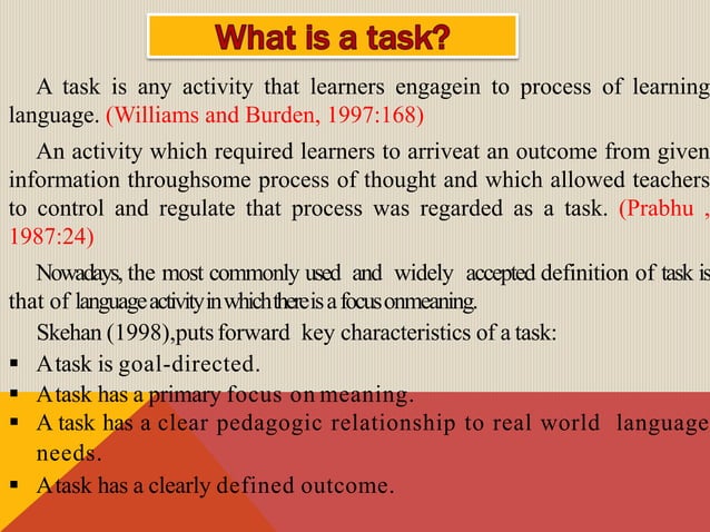 Task based language teaching | PPTX