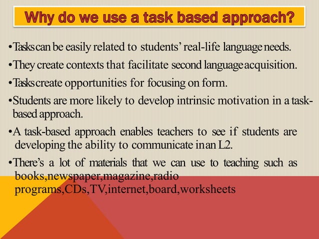 Task based language teaching | PPTX