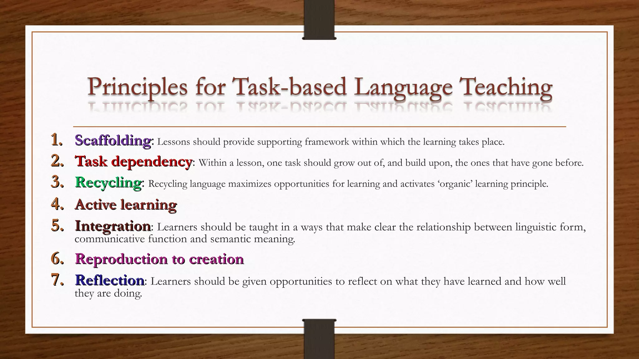 Task based language teaching | PPS