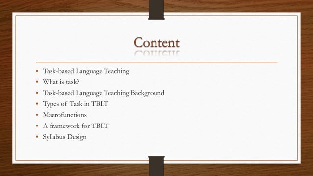 Task based language teaching | PPS | Homework and Study | Education