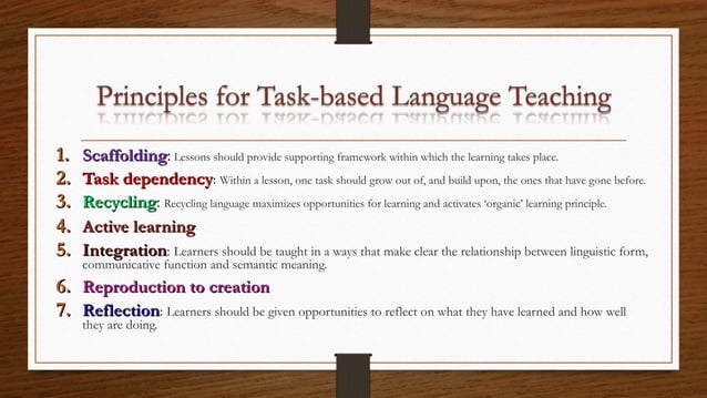 Task based language teaching | PPS | Homework and Study | Education