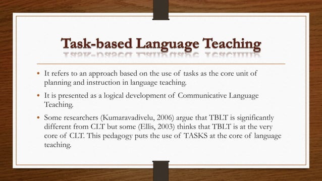 Task based language teaching | PPS | Homework and Study | Education