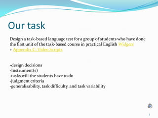 Task based language test | PPT