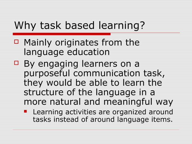 Task based learning | PPT