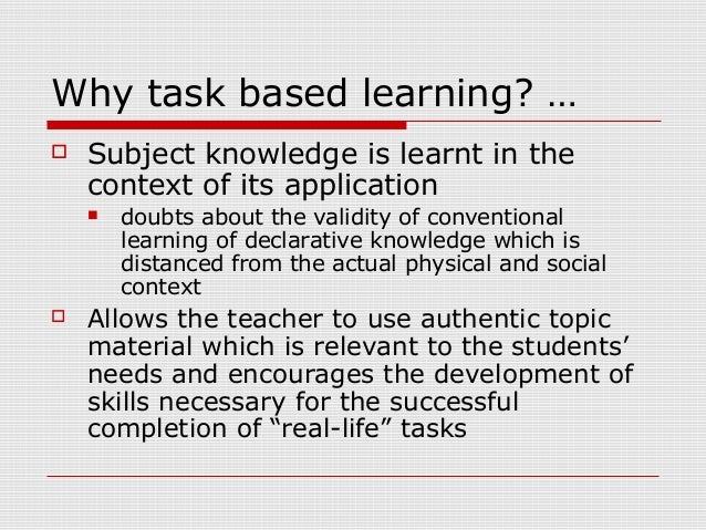 Task based learning