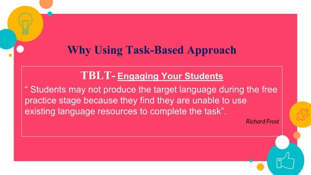 Task-Based Learning Strategies for ESL(s) | PPT