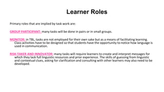 Task-Based Learning Strategies for ESL(s) | PPT