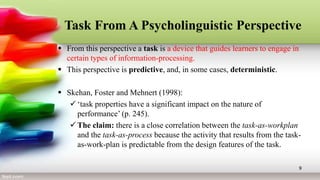 Task based research and language pedagogy ellis | PPTX