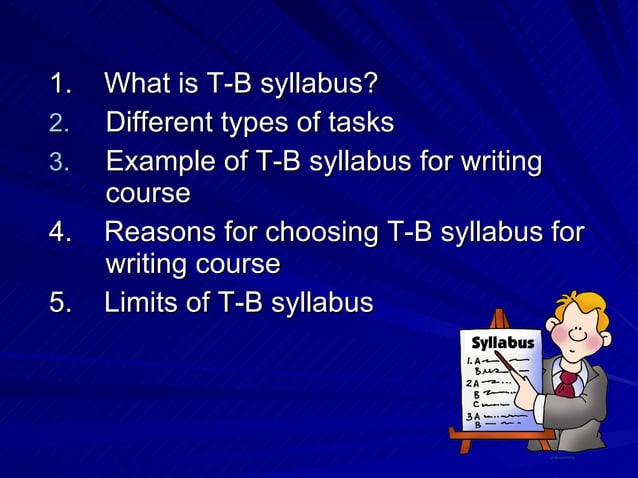 Task Based Syllabus