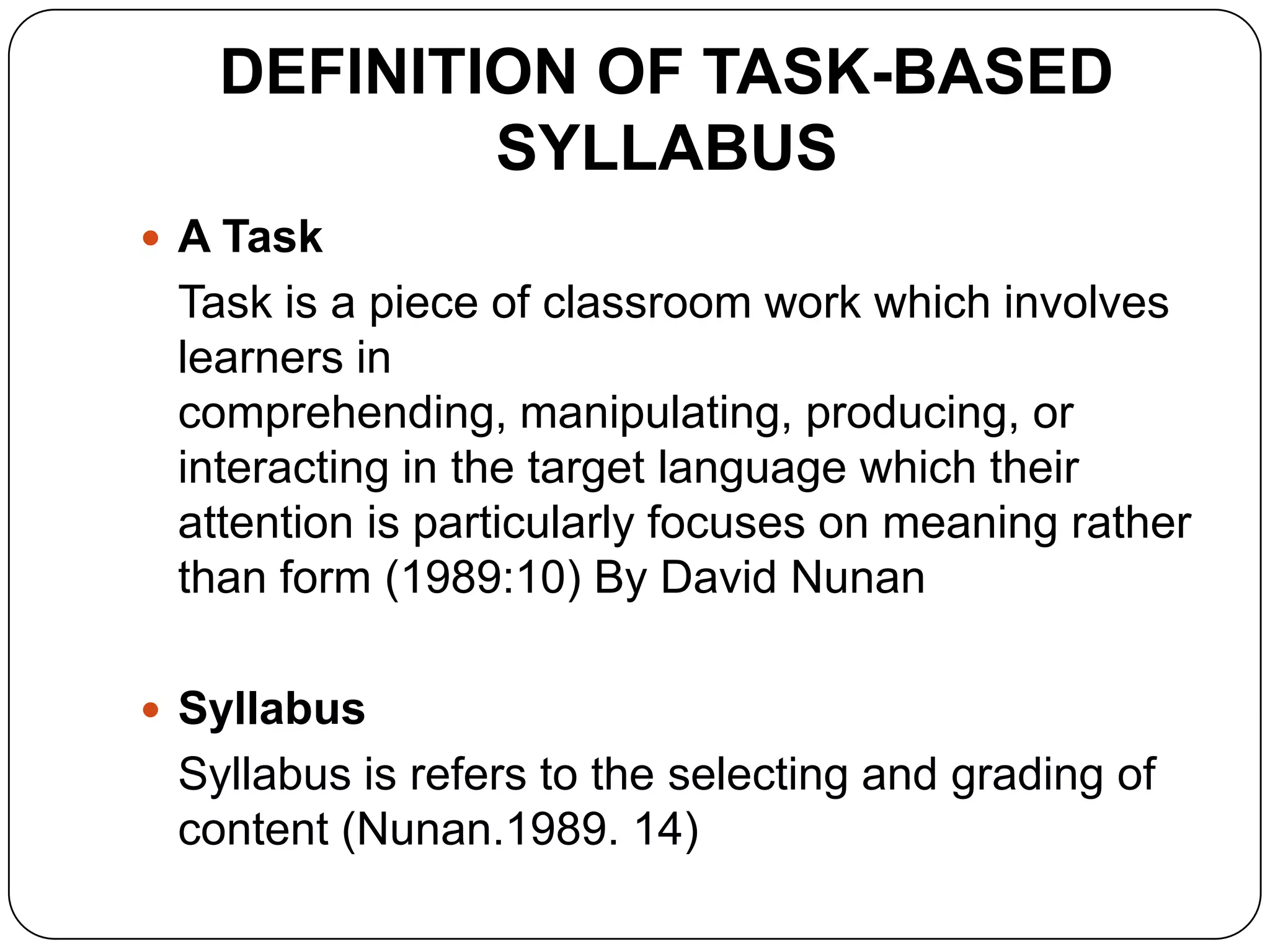 Task based syllabus | PPTX
