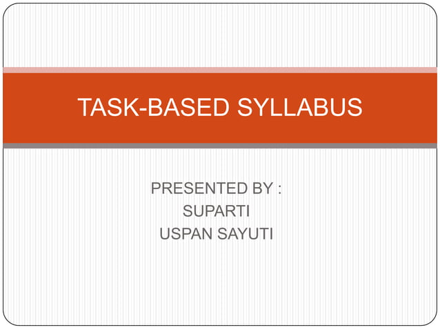 Task based syllabus | PPTX