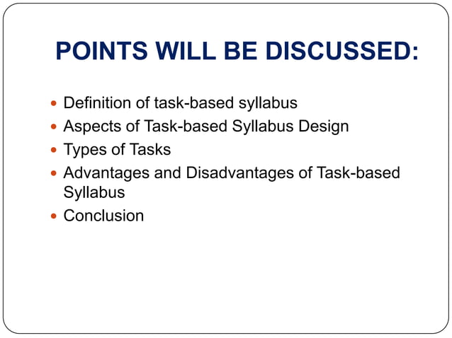 Task based syllabus | PPTX
