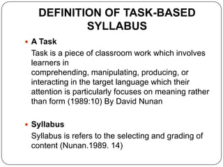 Task based syllabus | PPTX